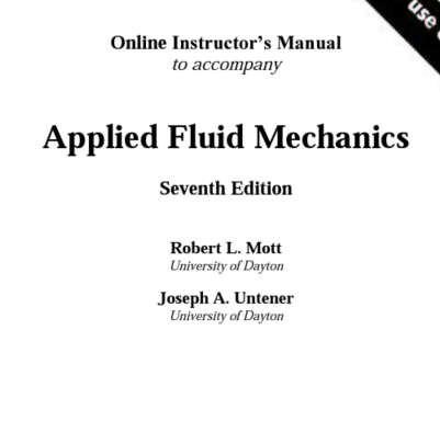 دانلود کتاب [Solutions Manual] Applied Fluid Mechanics (7th Edition ...